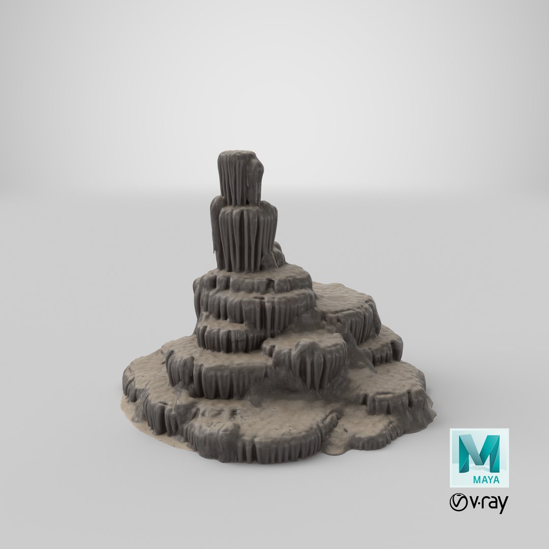 3D Cave Stalagmites 05 PBR model - TurboSquid 2019865