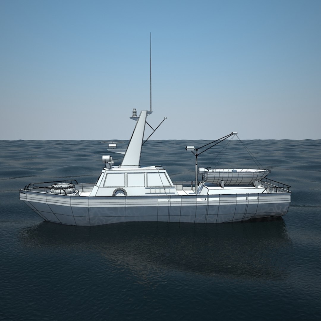 Police Ship Boat 3d Model