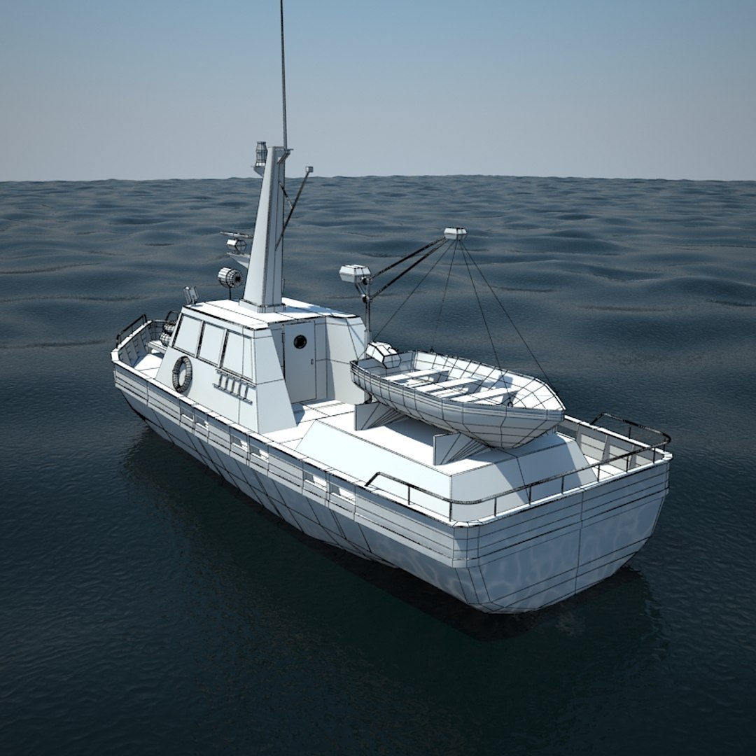 Police Ship Boat 3d Model