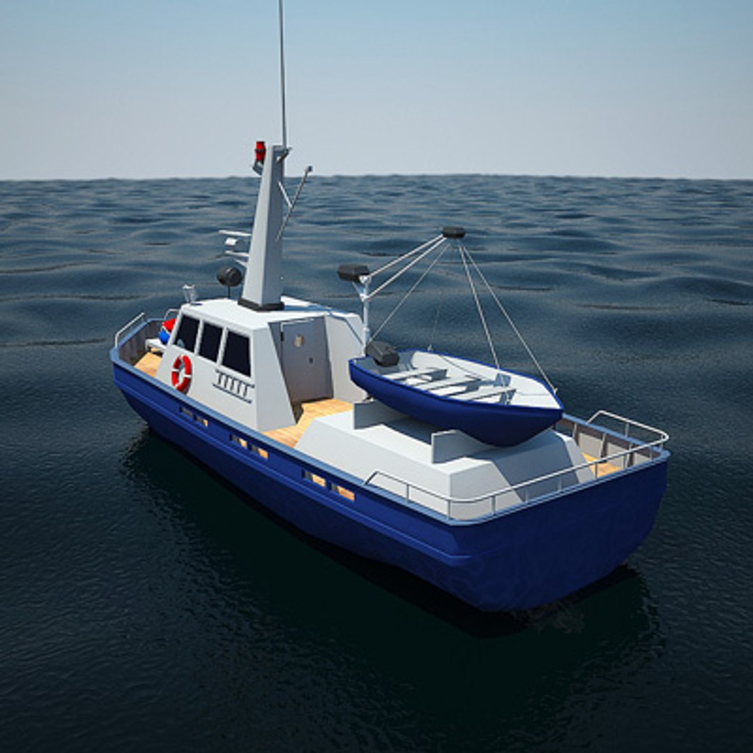 Police Ship Boat 3d Model