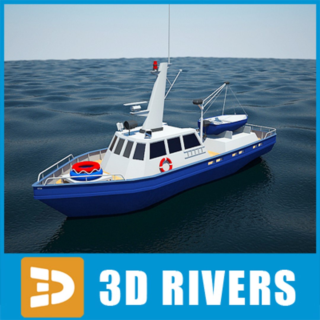 Police Ship Boat 3d Model
