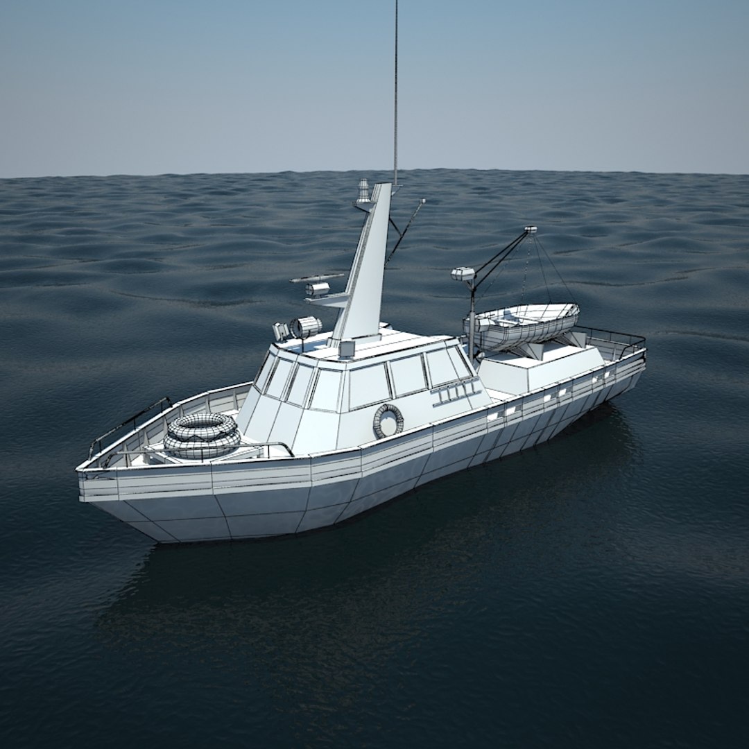 Police Ship Boat 3d Model