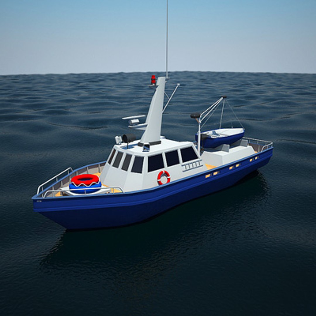 Police Ship Boat 3d Model