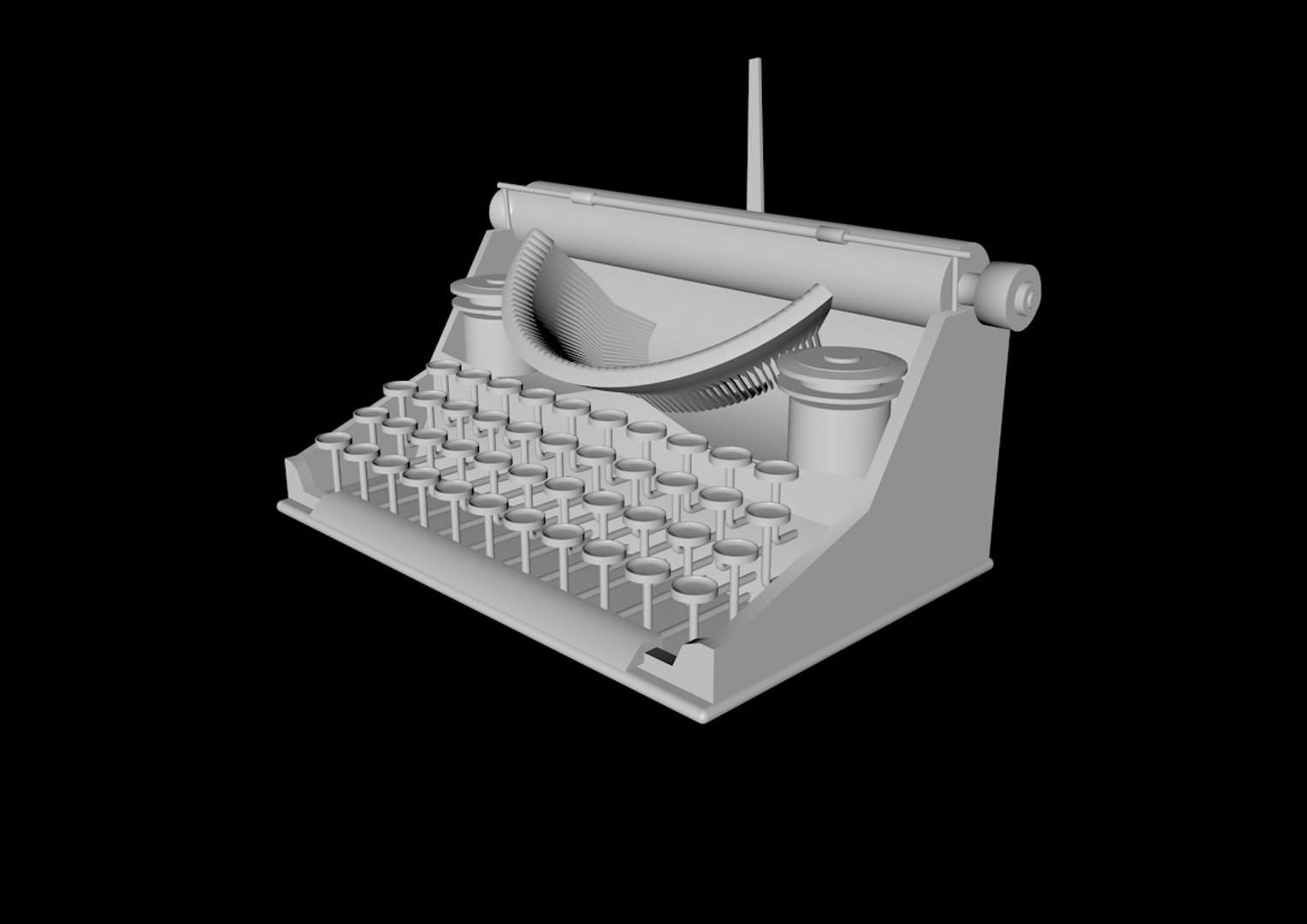 3d Vintage Typewriter