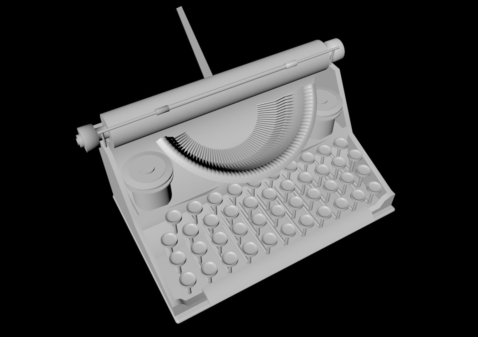 3d Vintage Typewriter