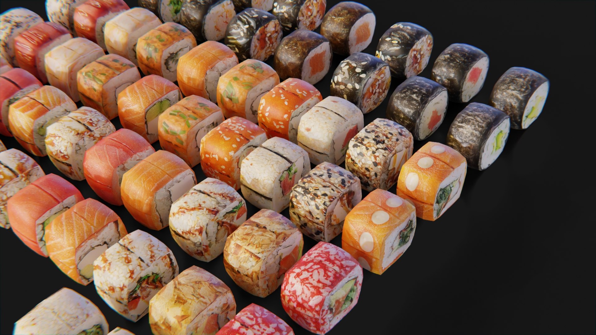Sushi Maki Roll Set 3D Model - TurboSquid 2132049