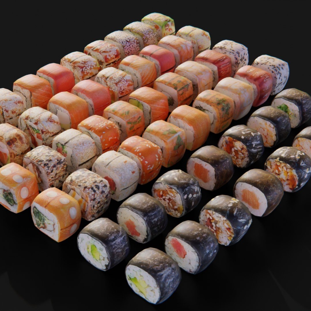 Sushi Maki Roll Set 3D Model - TurboSquid 2132049