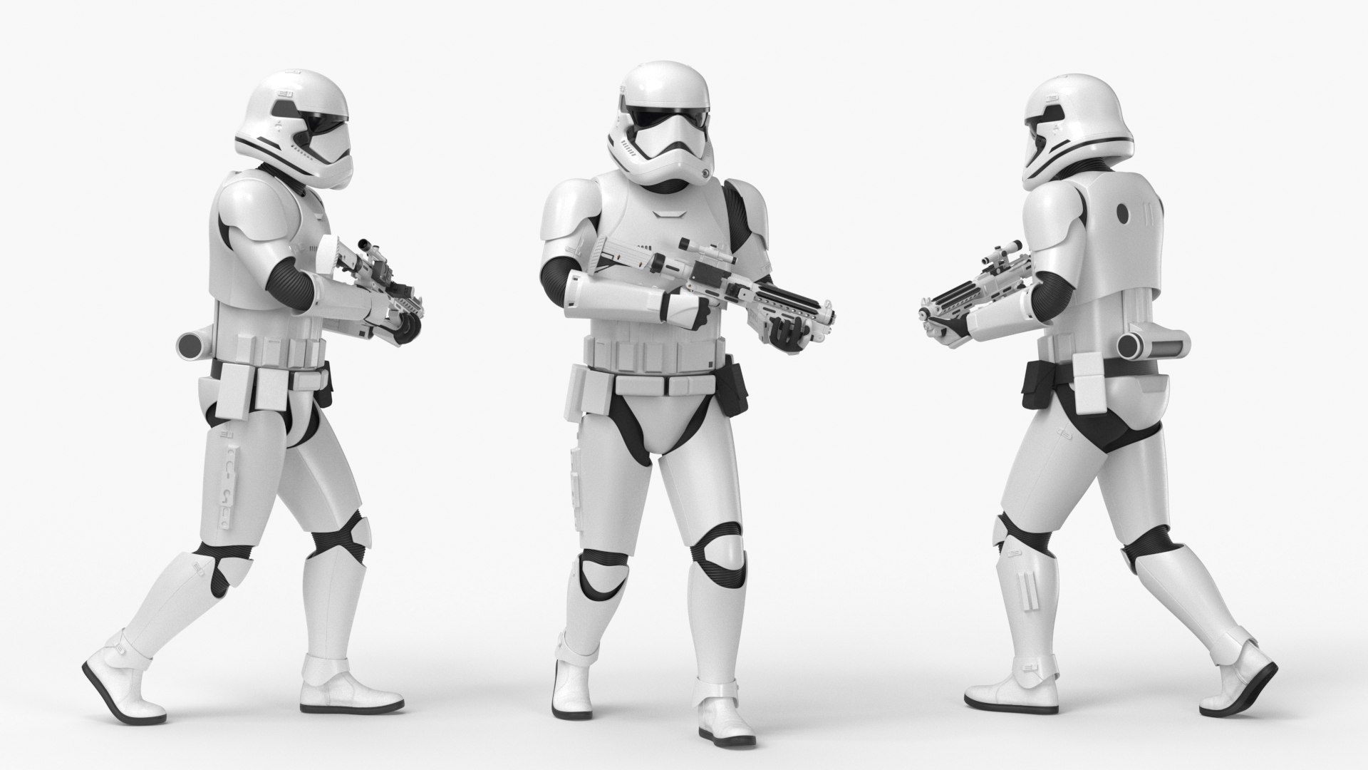First Order Stormtrooper With Blaster Walking Pose 3D Model - TurboSquid 2366369