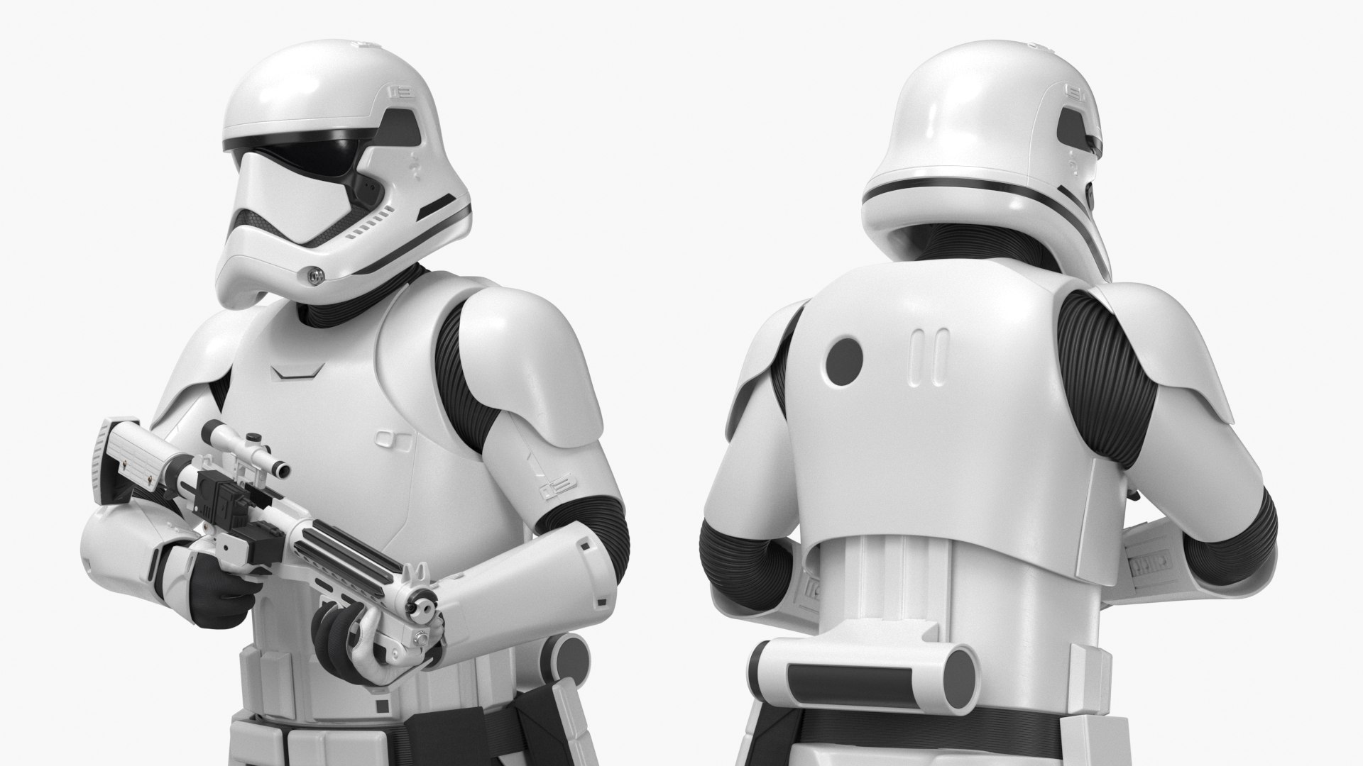 First Order Stormtrooper With Blaster Walking Pose 3D Model ...