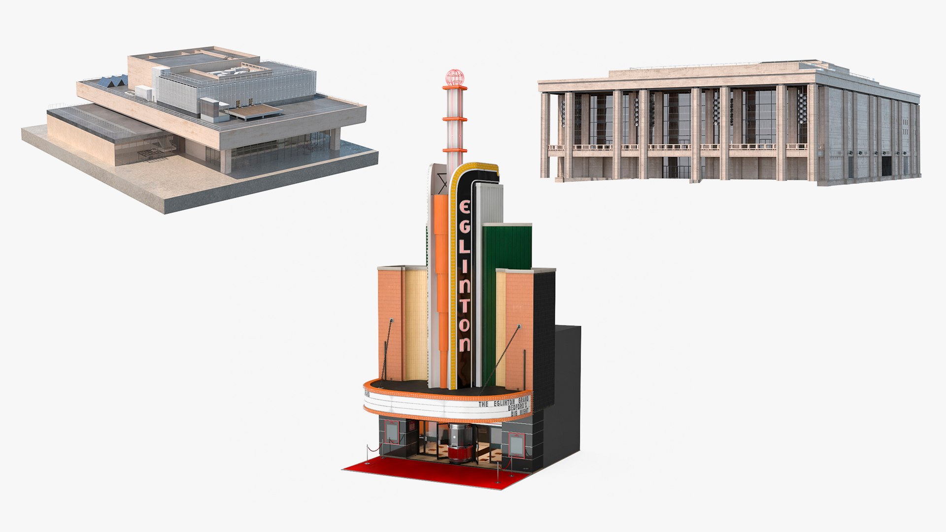 Theater Buildings Collection 3D Model - TurboSquid 2240866