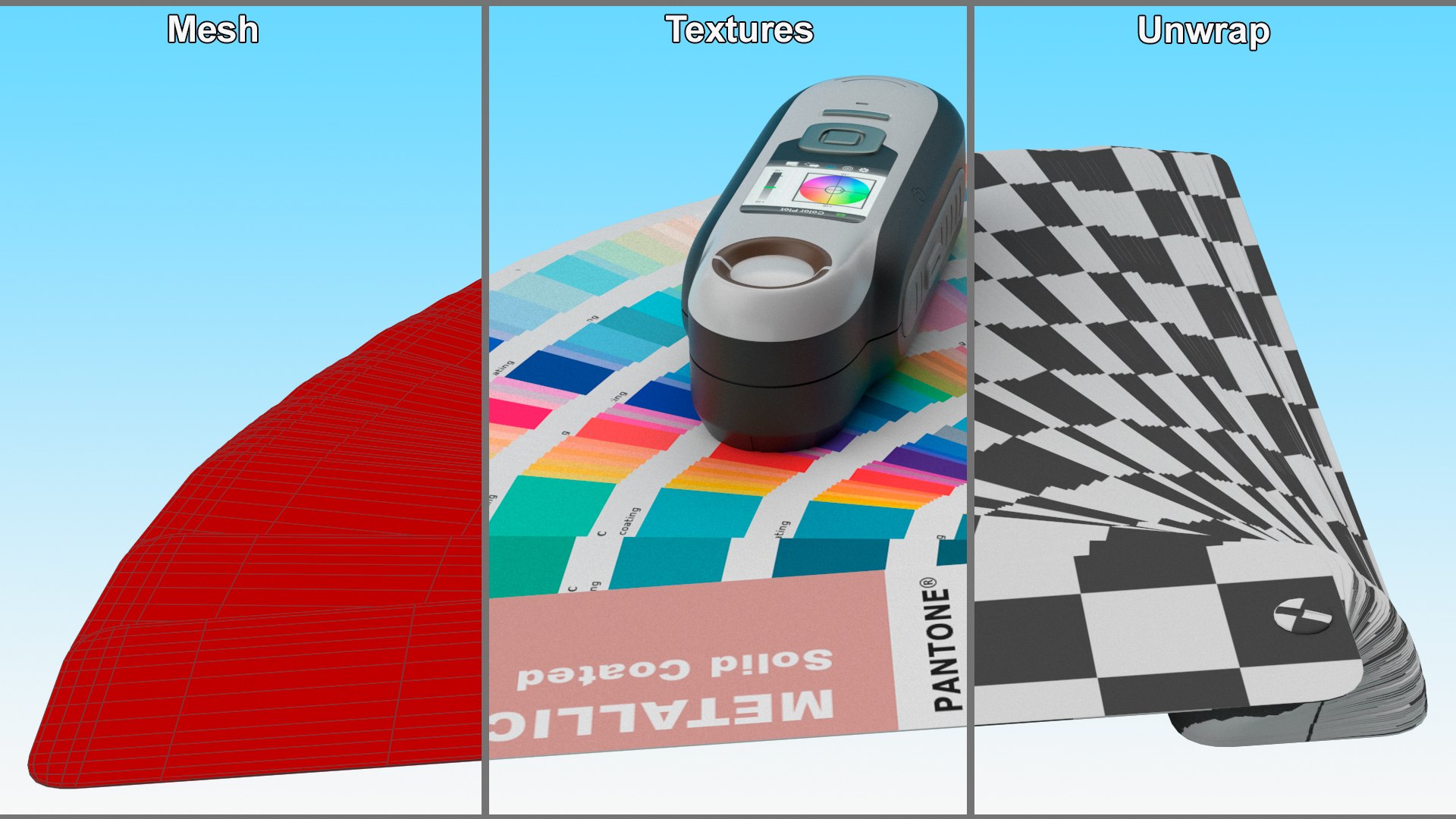 3D Handheld Color Measurement Tool On Coated Color Chart Model ...