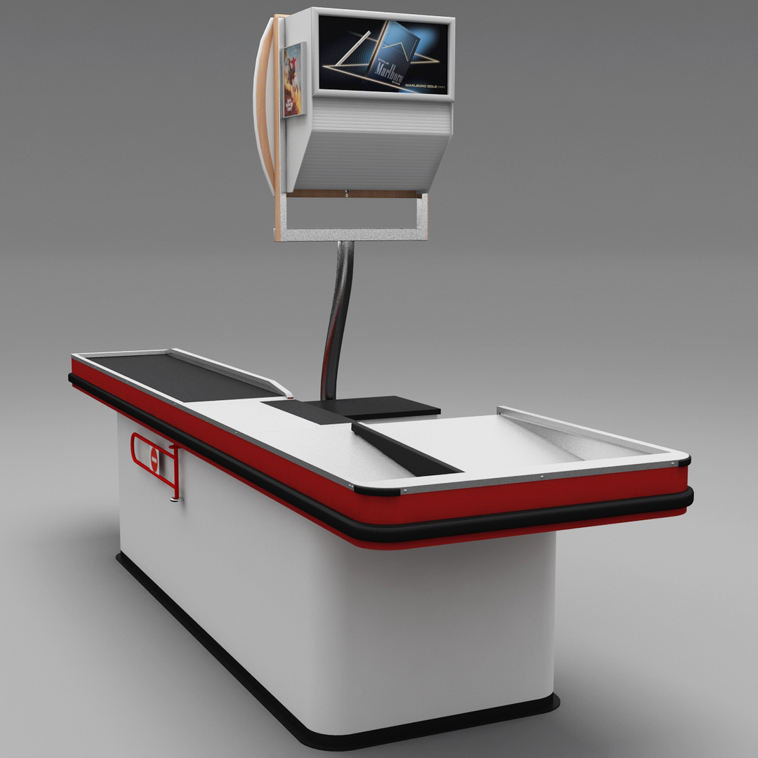cash counters 1 3d model