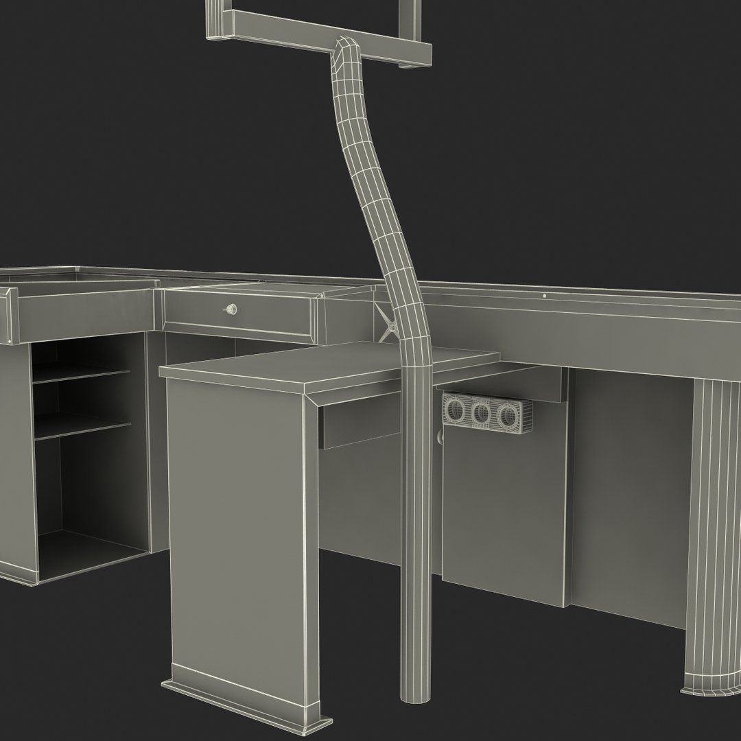 cash counters 1 3d model