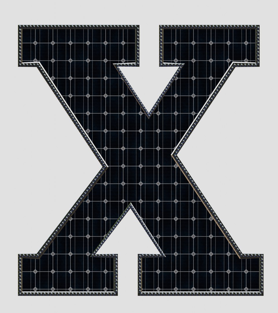 Solar Panel Letter - X Model - TurboSquid 2242441