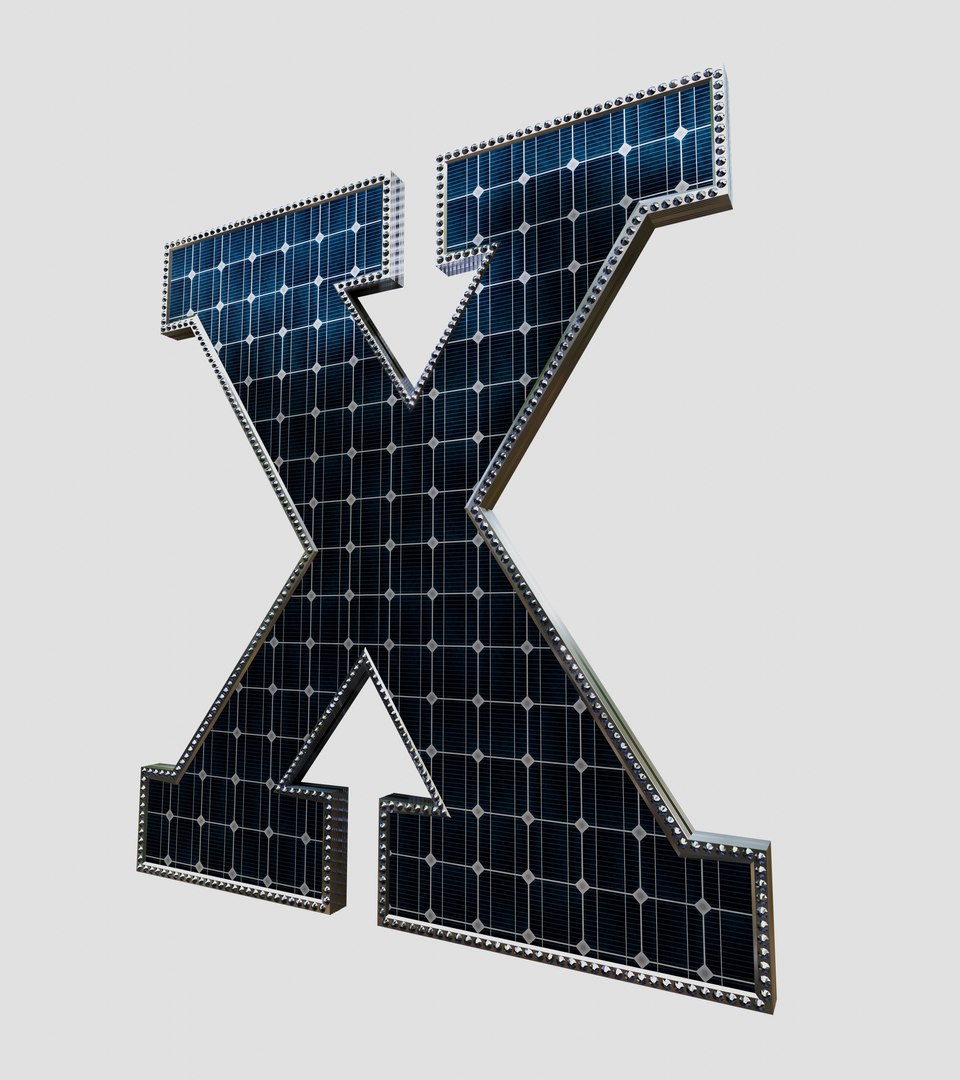 Solar Panel Letter - X Model - TurboSquid 2242441