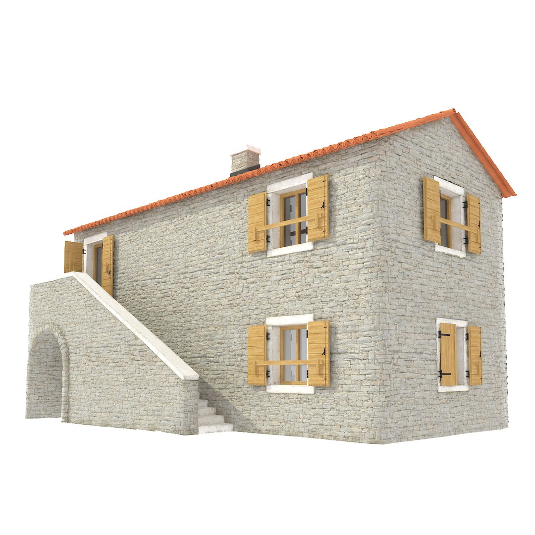 Stacked Stone House 3d Model