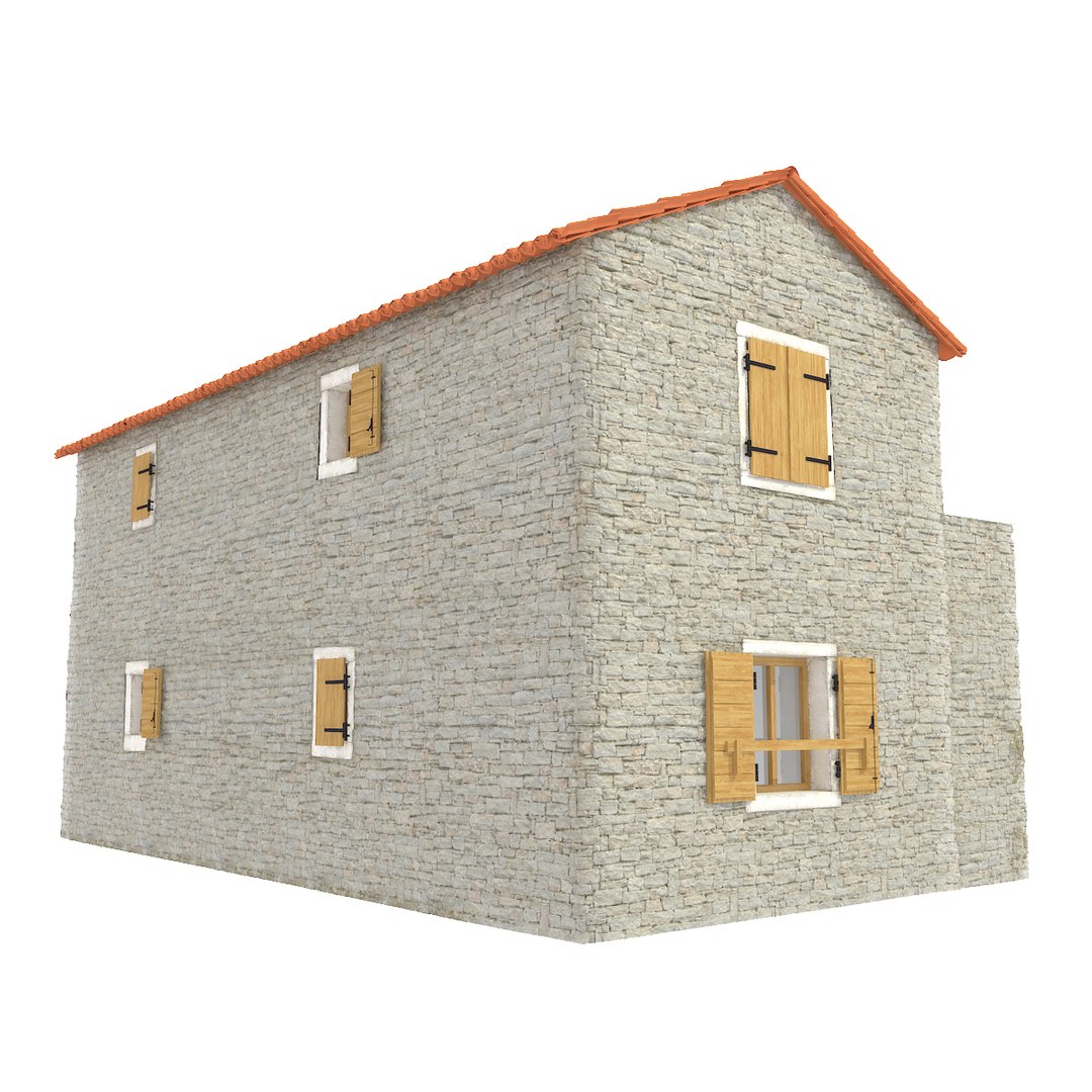 Stacked Stone House 3d Model