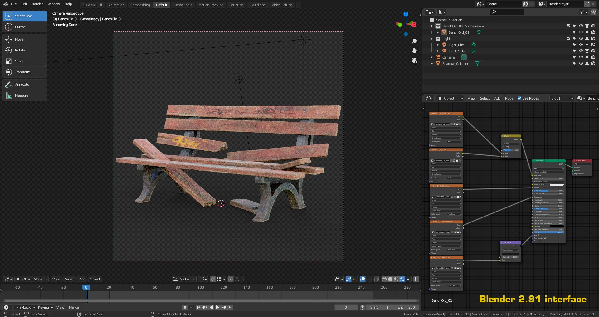 3D Model Old Bench 01 GameReady LODs - TurboSquid 1737819