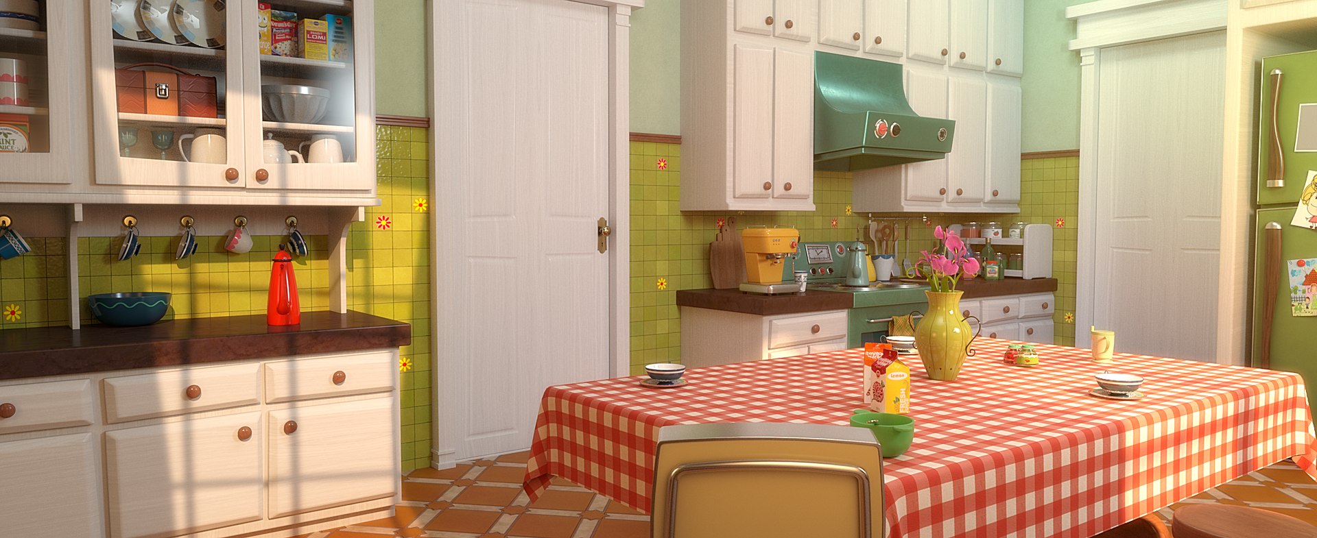 Cartoon Kitchen Dining Room 3D Model - TurboSquid 1825430