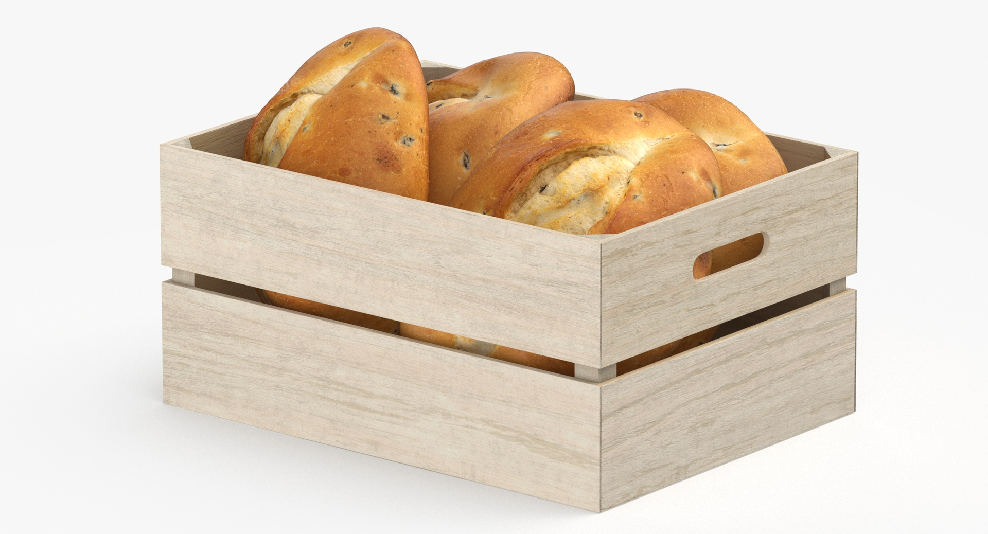 Wooden Crate With Bread 08 3D Model - TurboSquid 1854633