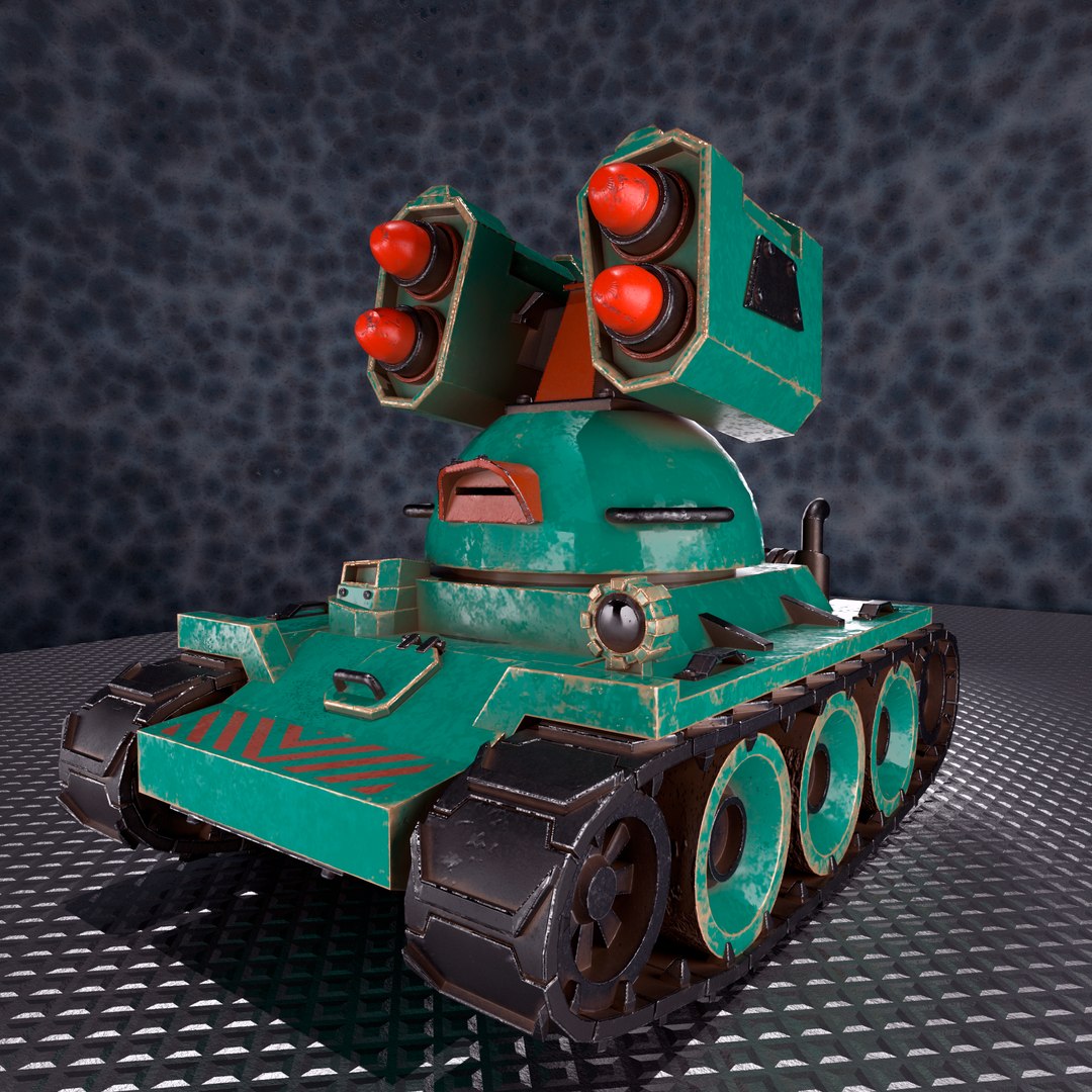 Low-poly 3D Model Of An Anti-aircraft Gun Low-poly 3D Model 3D Model ...