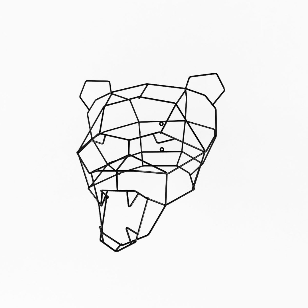 3d geometric animals trophy heads model