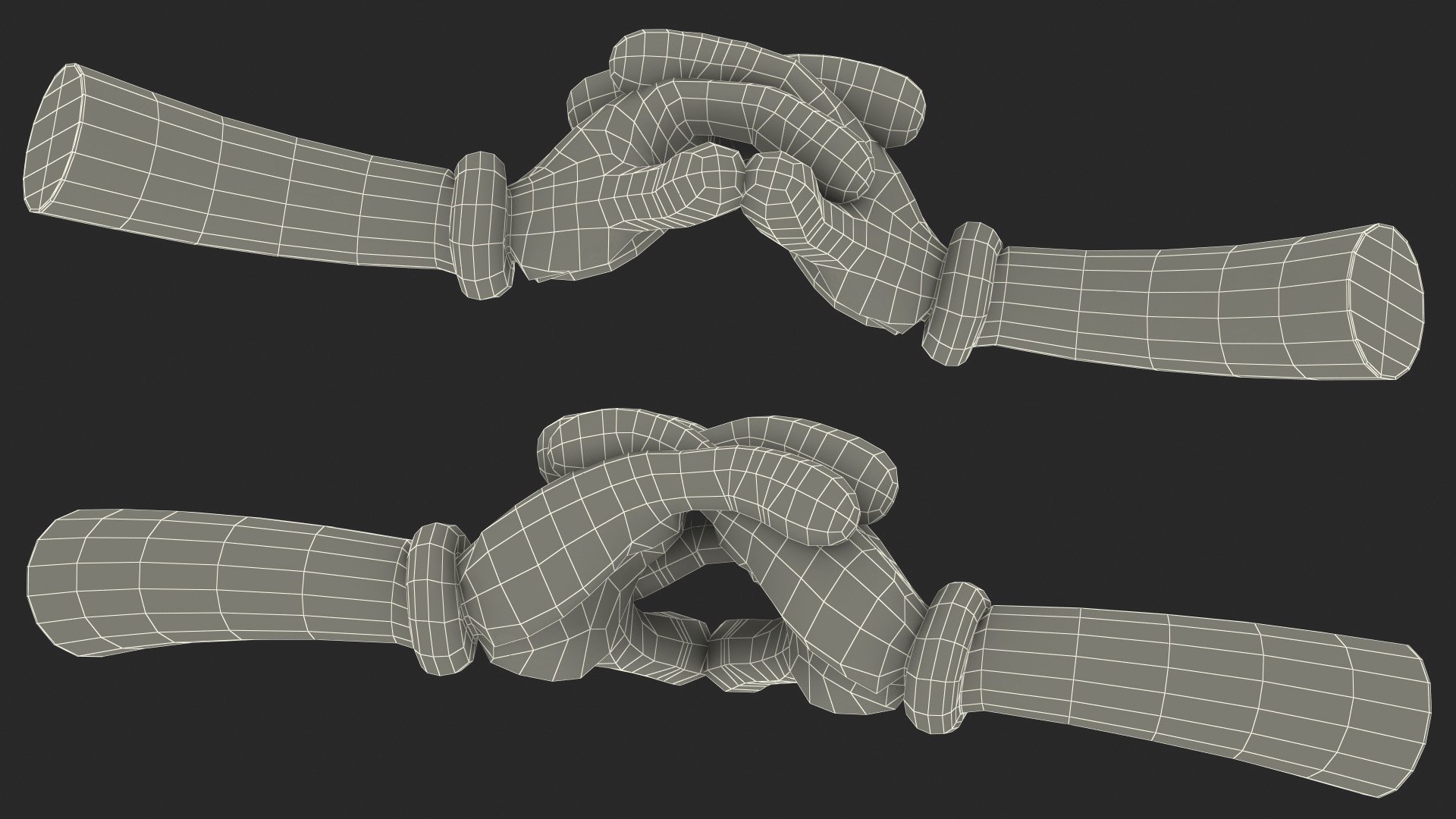 3D Cartoon Hands Fingers Locked Pose - TurboSquid 1982297