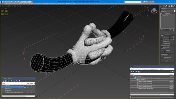 modelo 3d Cartoon Hands Fingers Locked Pose - TurboSquid 1982297