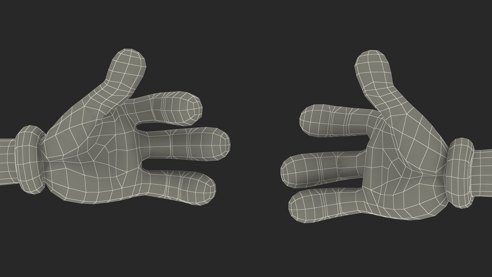3D Cartoon Hands Fingers Locked Pose - TurboSquid 1982297