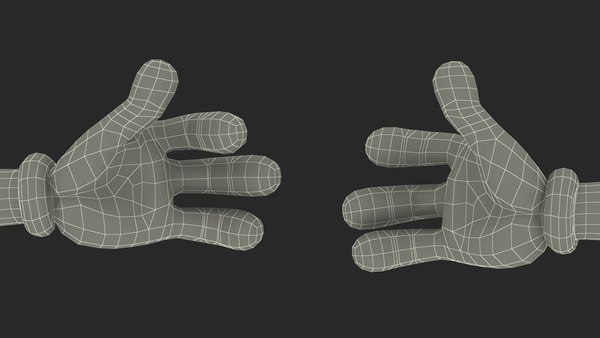 modelo 3d Cartoon Hands Fingers Locked Pose - TurboSquid 1982297