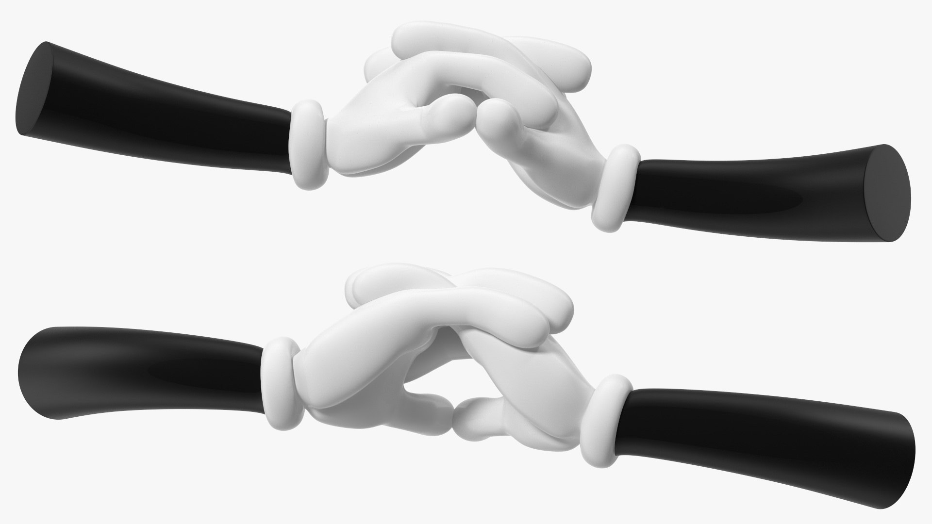 3D Cartoon Hands Fingers Locked Pose - TurboSquid 1982297
