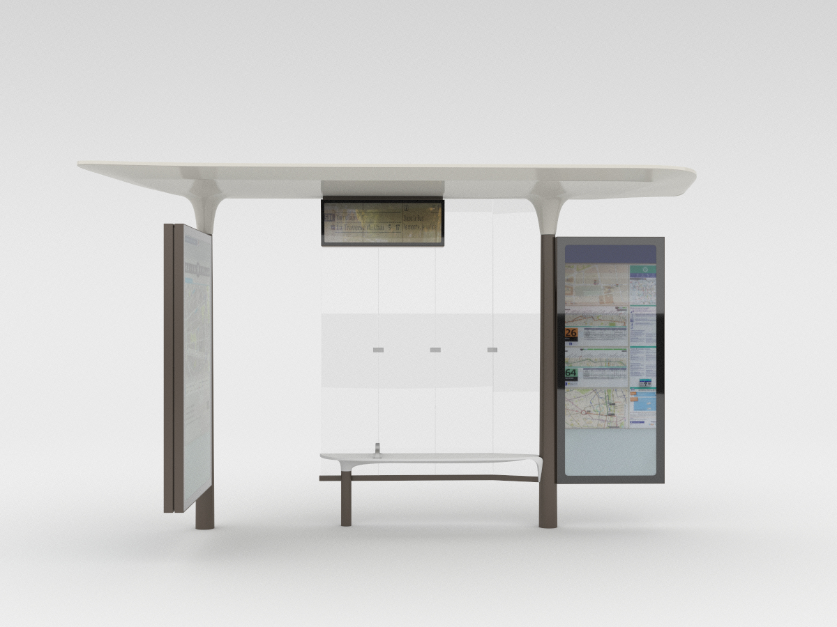 3d new paris bus stops