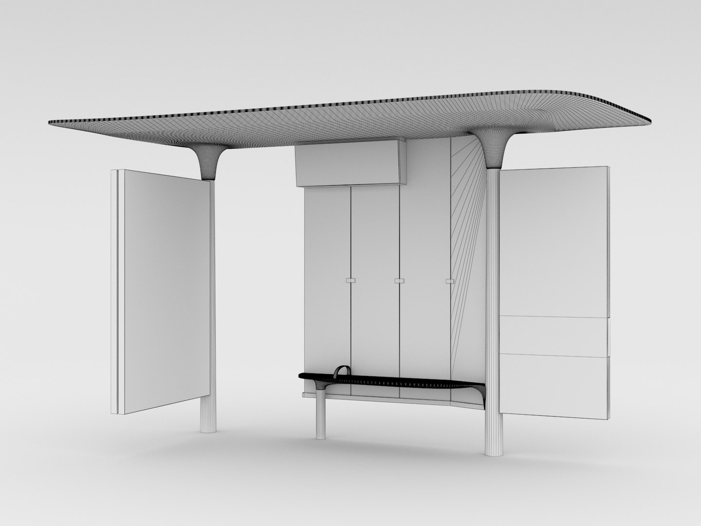 3d New Paris Bus Stops