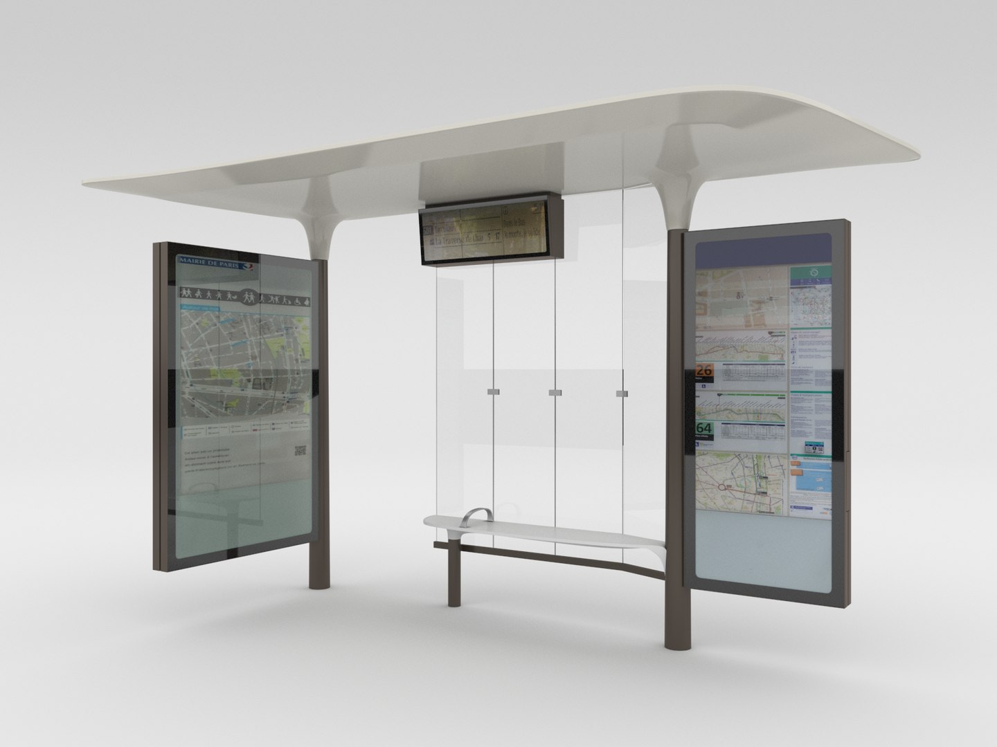 3d New Paris Bus Stops