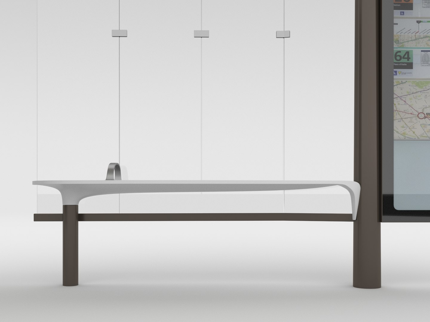 3d New Paris Bus Stops