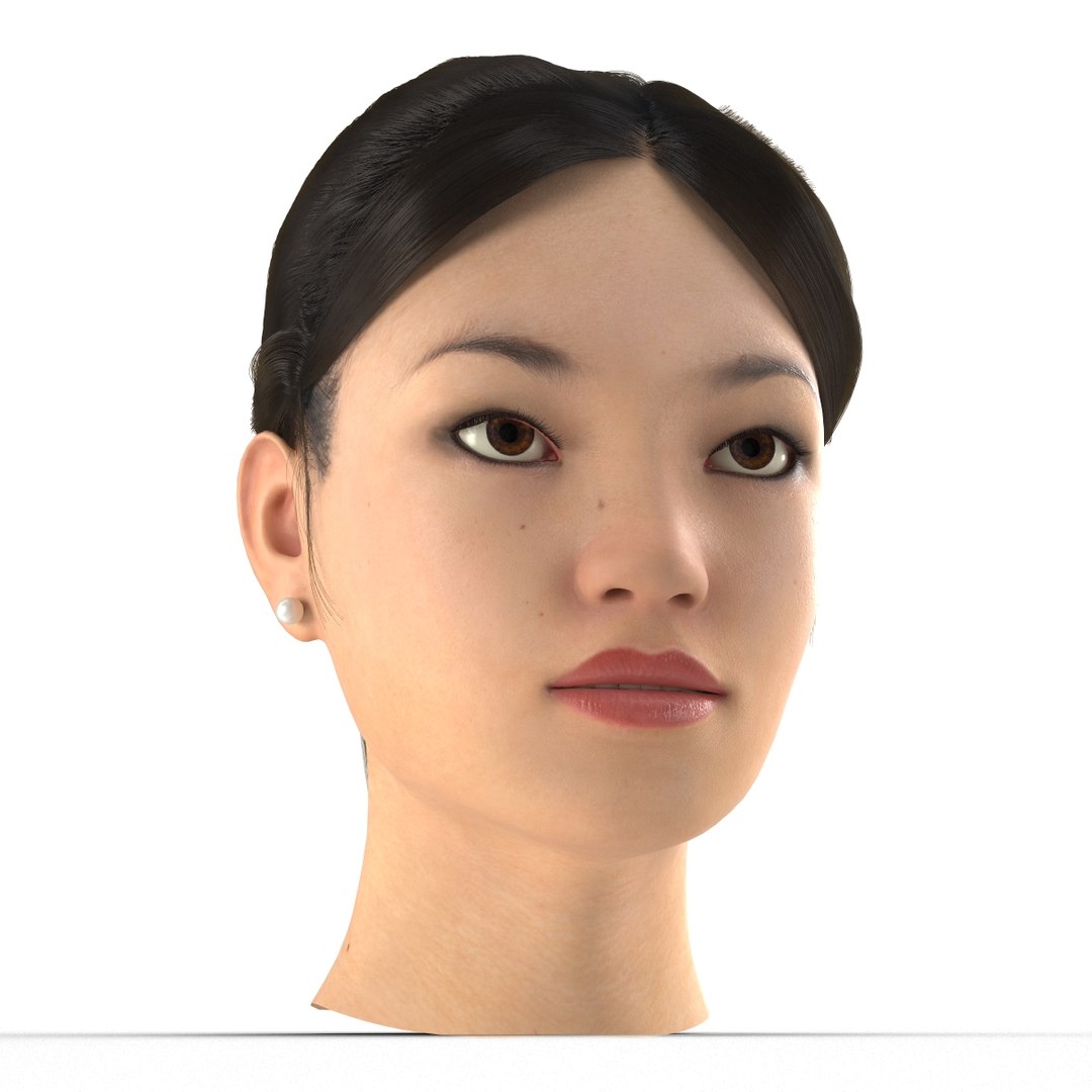 3dsmax Asian Woman Head Hair