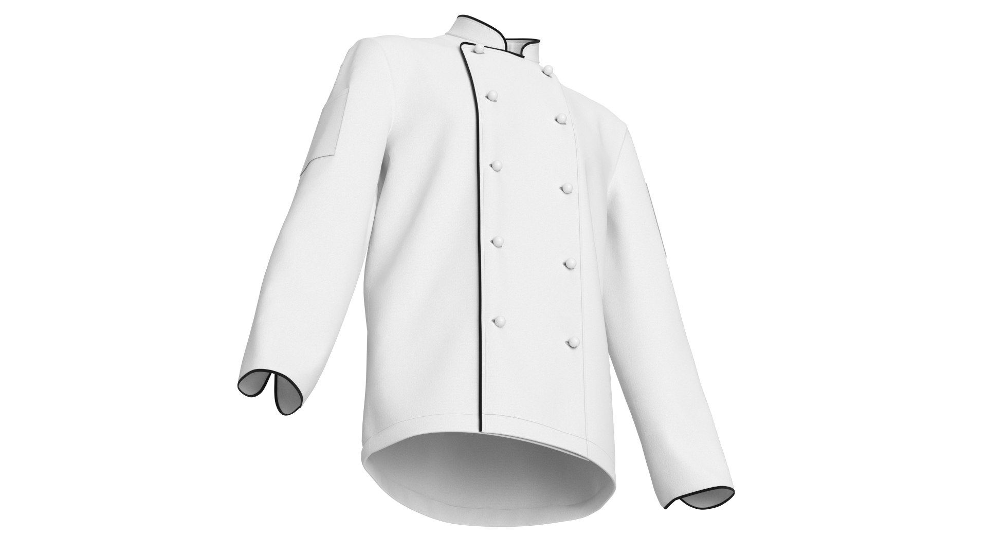 Long Sleeve Chef Jacket 3D - TurboSquid 2149431
