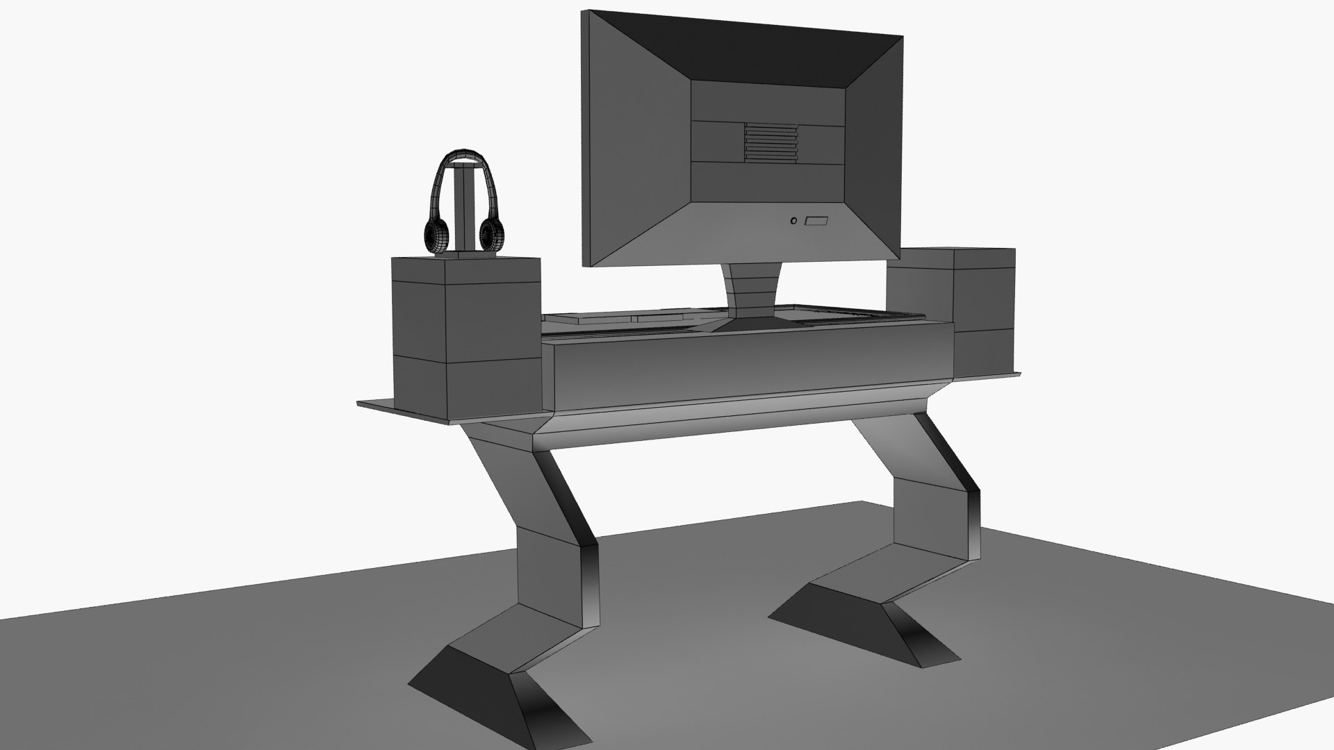 Cool Computer Desk 3D - TurboSquid 1798868
