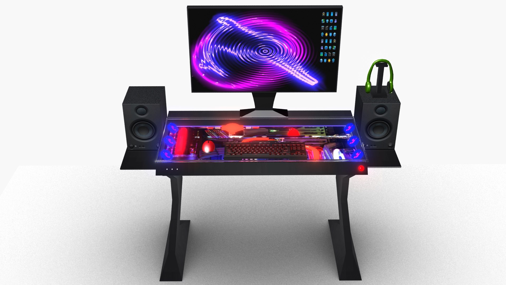 Cool Computer Desk 3D - TurboSquid 1798868