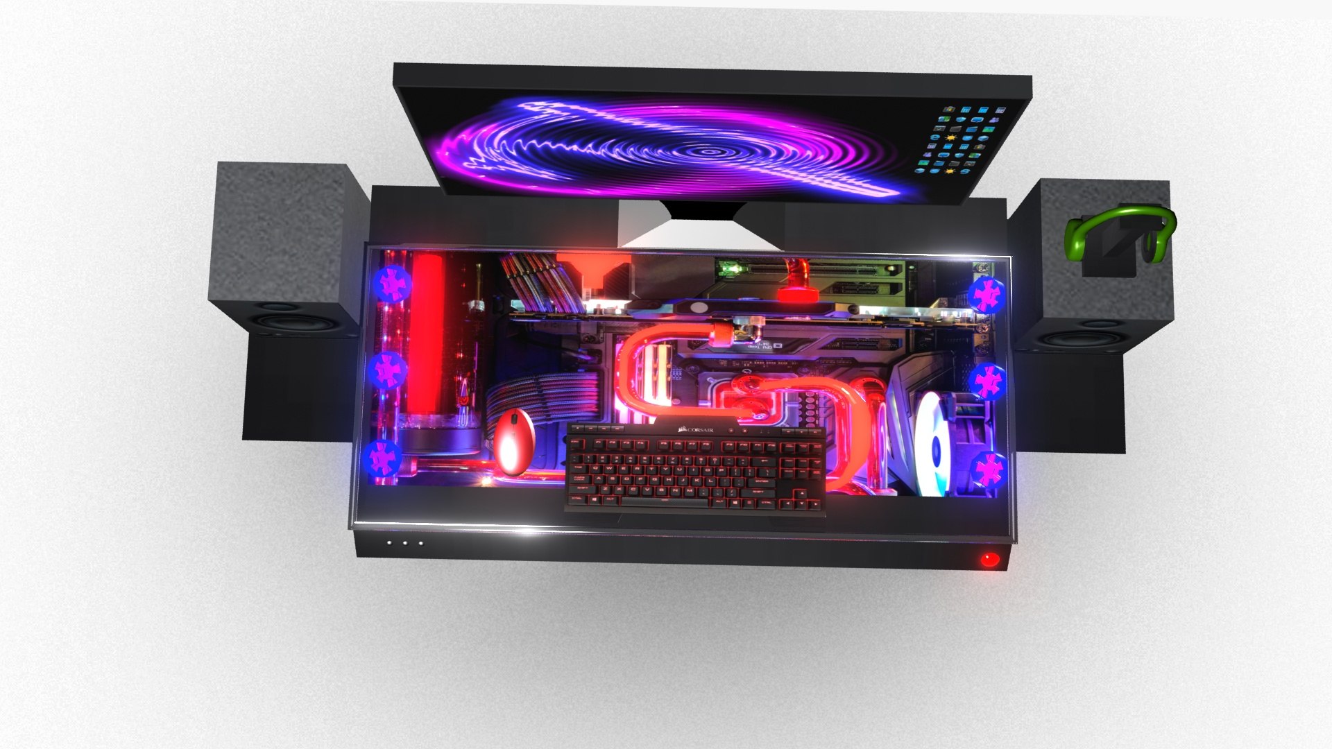 Cool Computer Desk 3D - TurboSquid 1798868