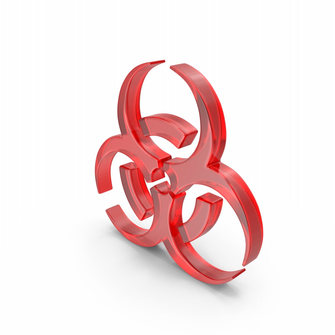 modelo 3d Símbolo de riesgo biológico rojo - TurboSquid 2306000