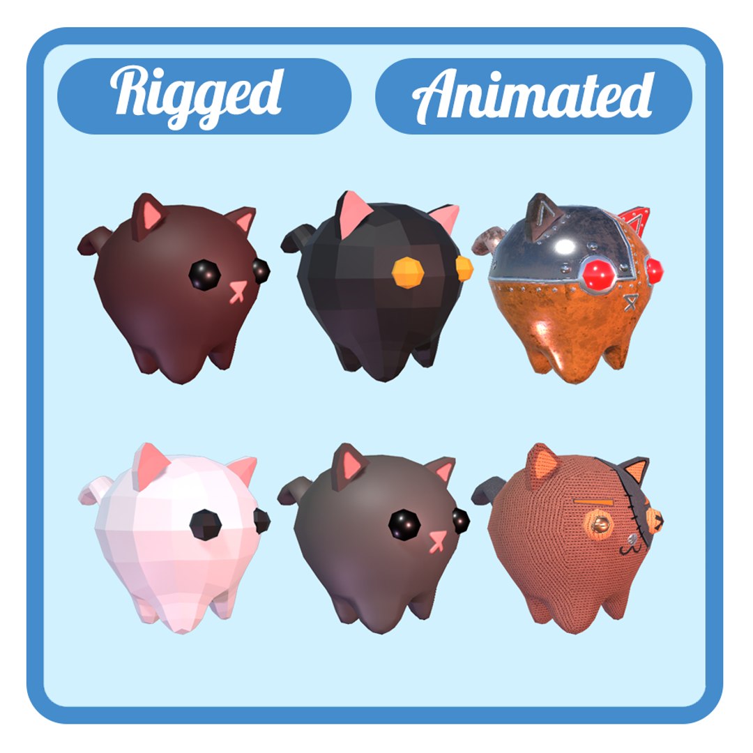 6 Cats Animations Rig Model - TurboSquid 1305572