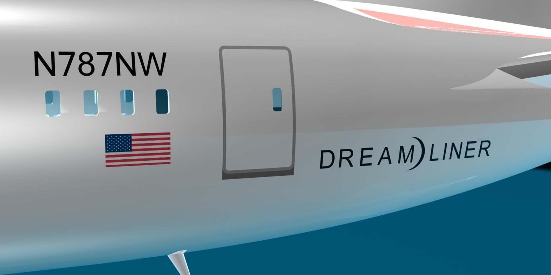 northwest airlines 787-8 dreamliner 3d model