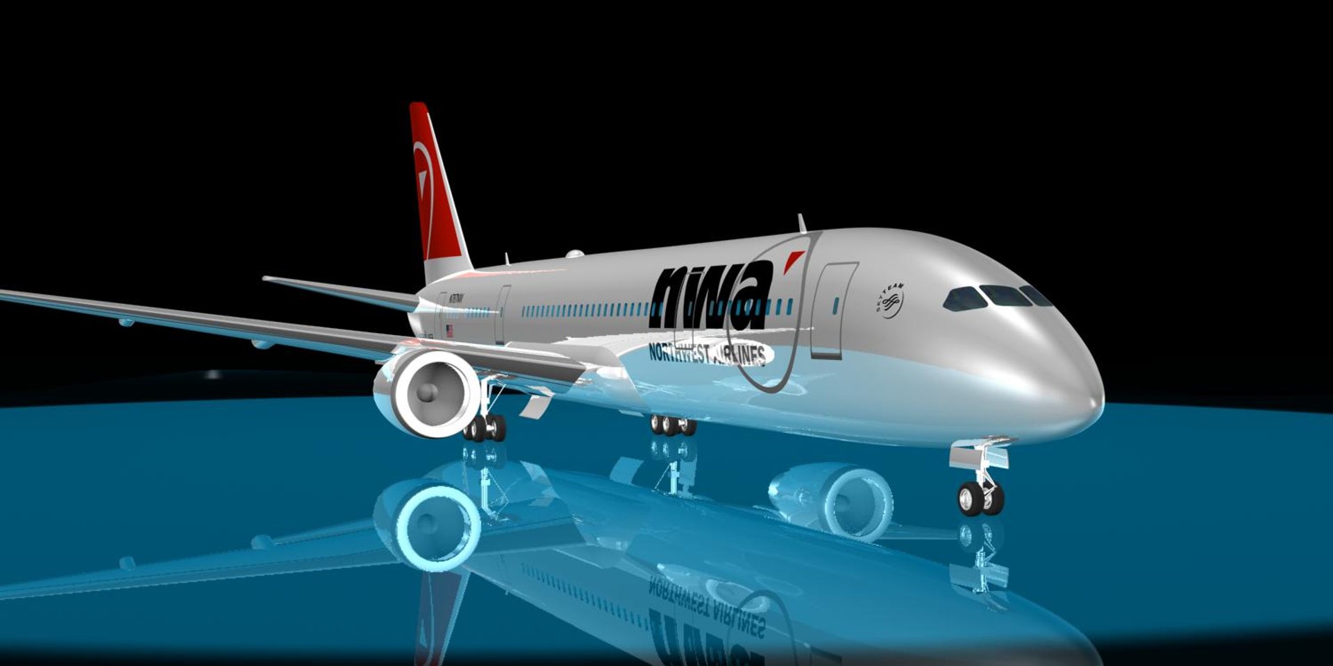 northwest airlines 787-8 dreamliner 3d model