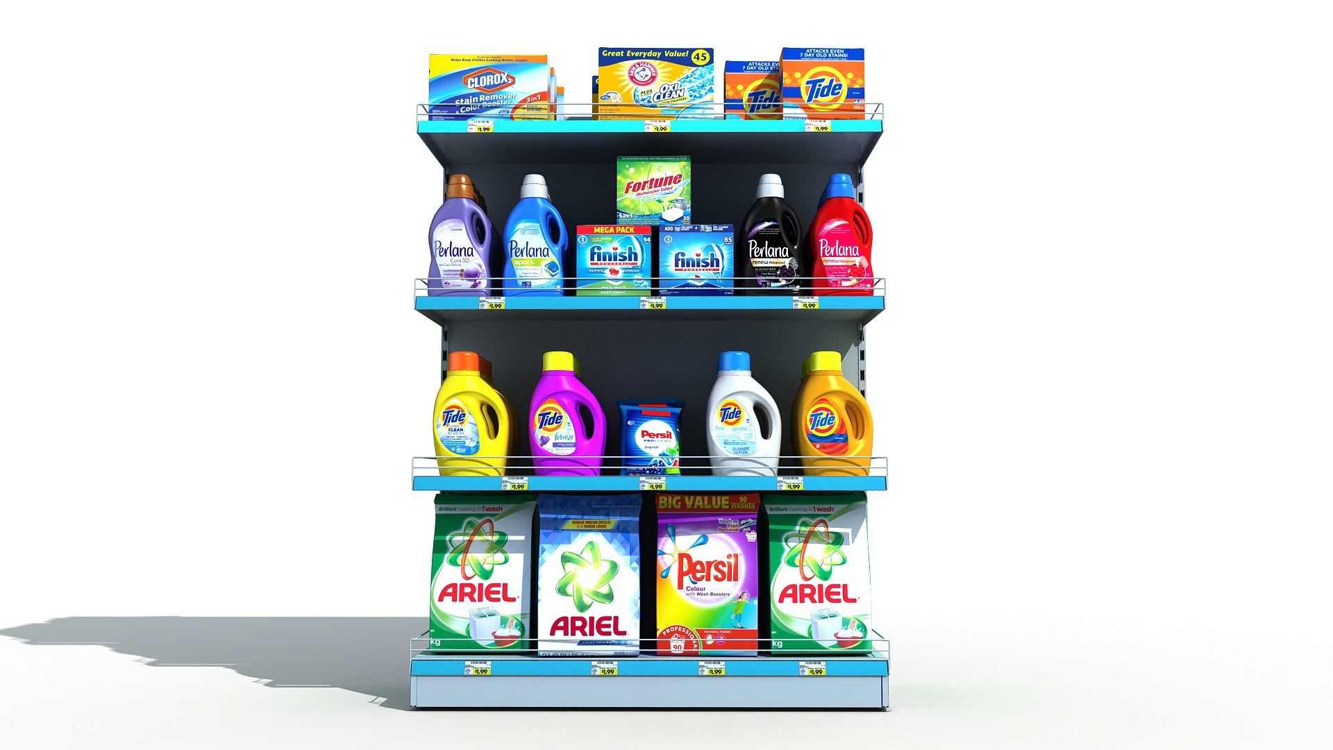 3D Model Supermarket Detergents Shelves - TurboSquid 1356965