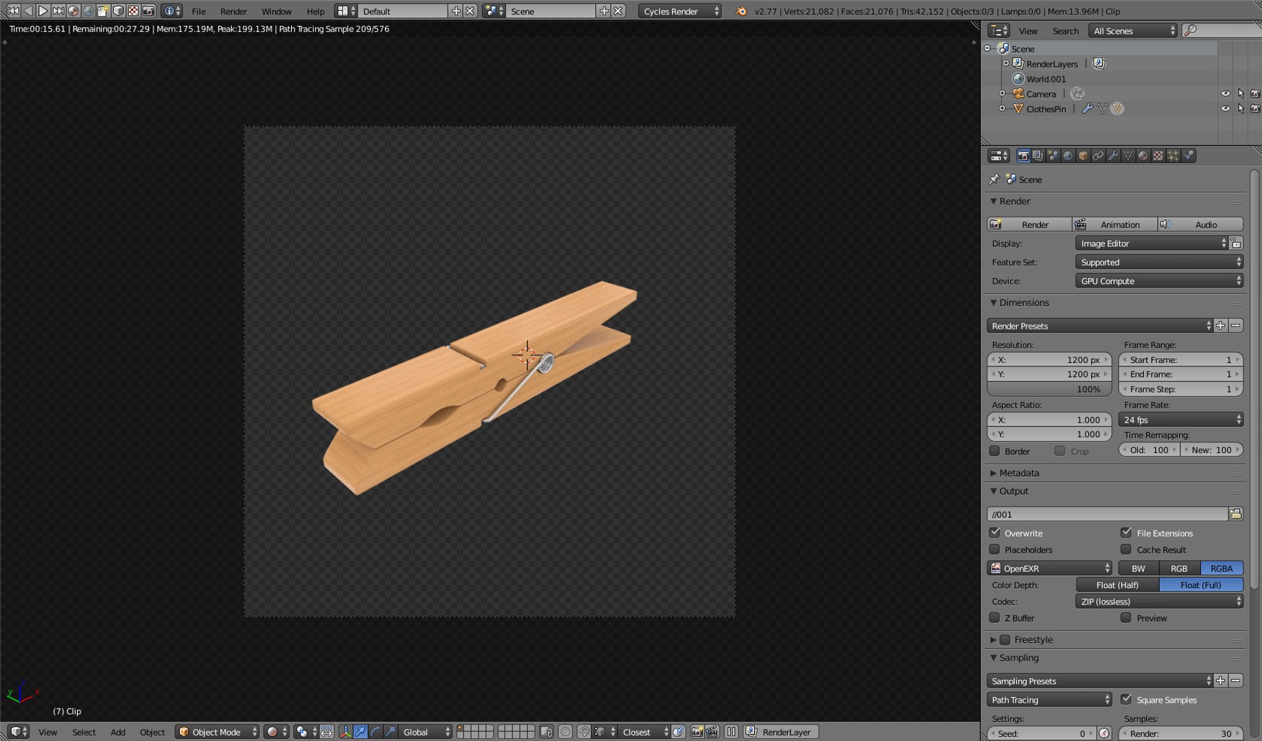 3d Clothes Pin