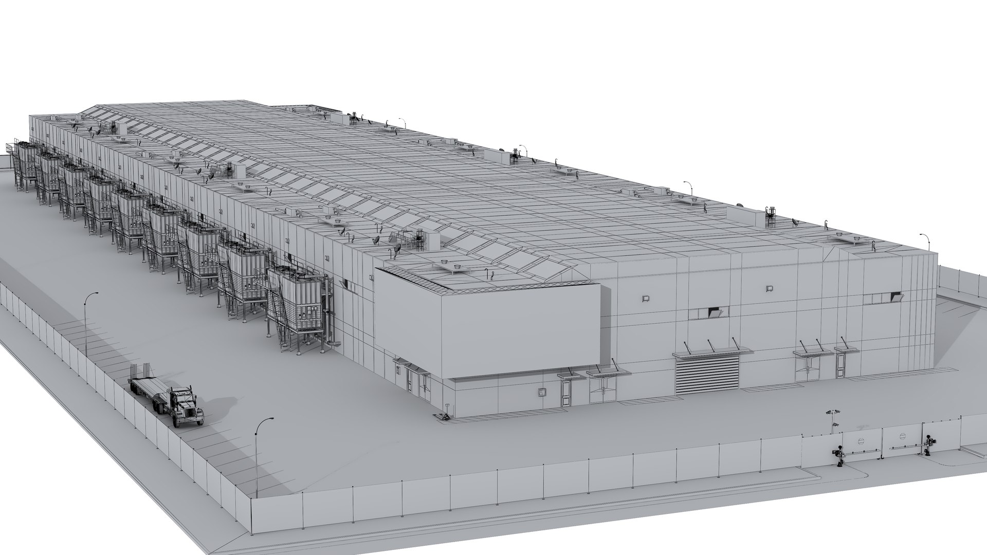 Data Center Building Model - TurboSquid 2346502