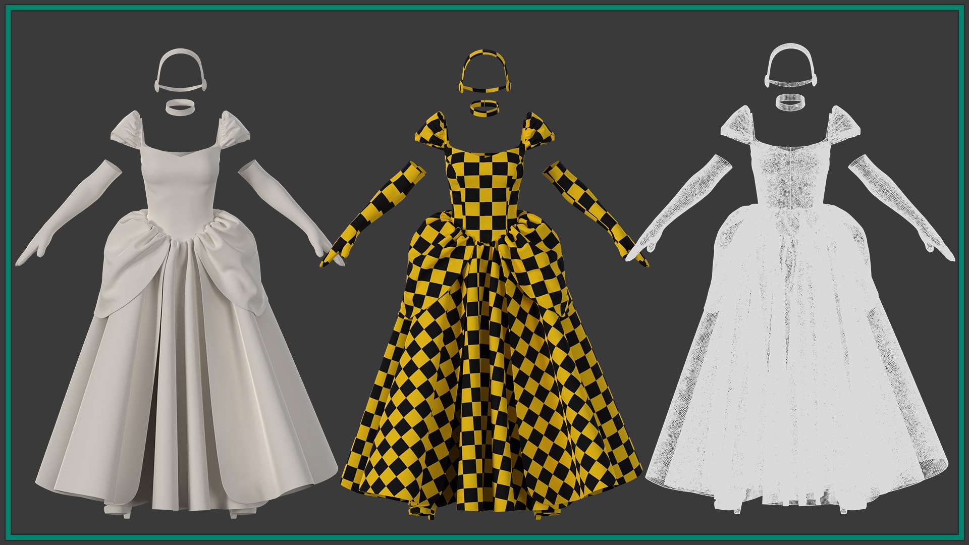 Cinderella Dress With Texture 3D - TurboSquid 2393074