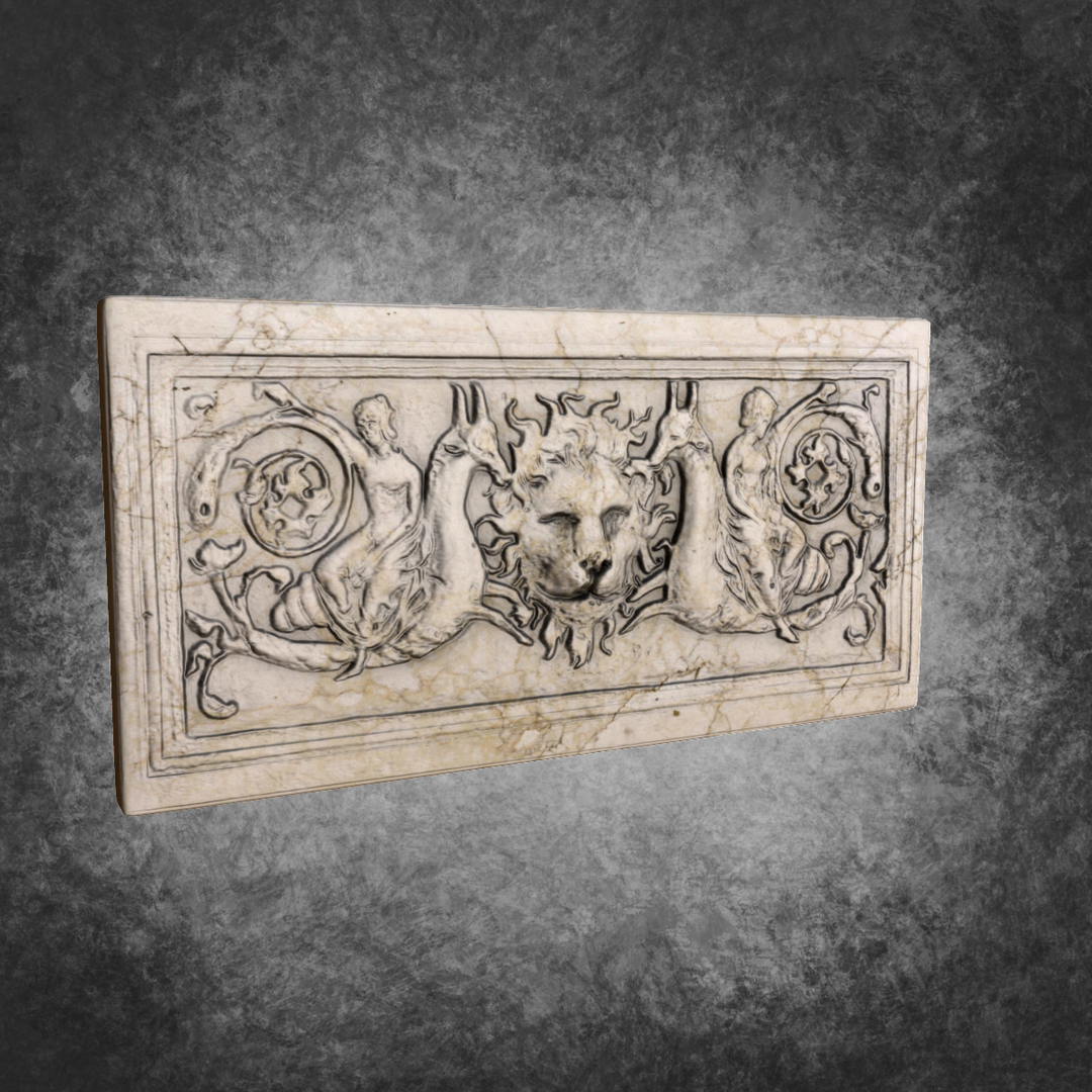 3d Greek Bas-relief Lion Architecture Model