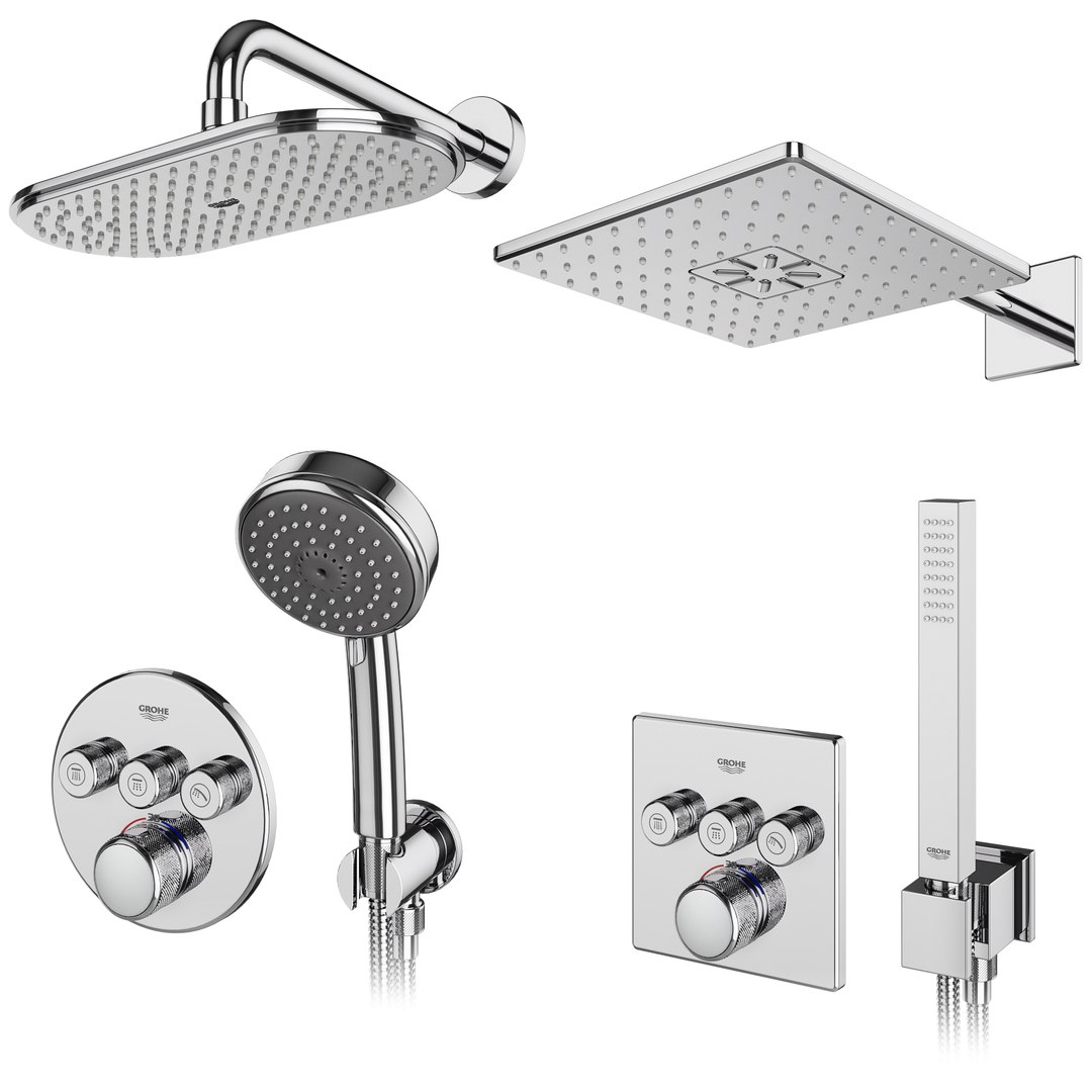 3D Shower Systems Grohe Set - TurboSquid 1585707